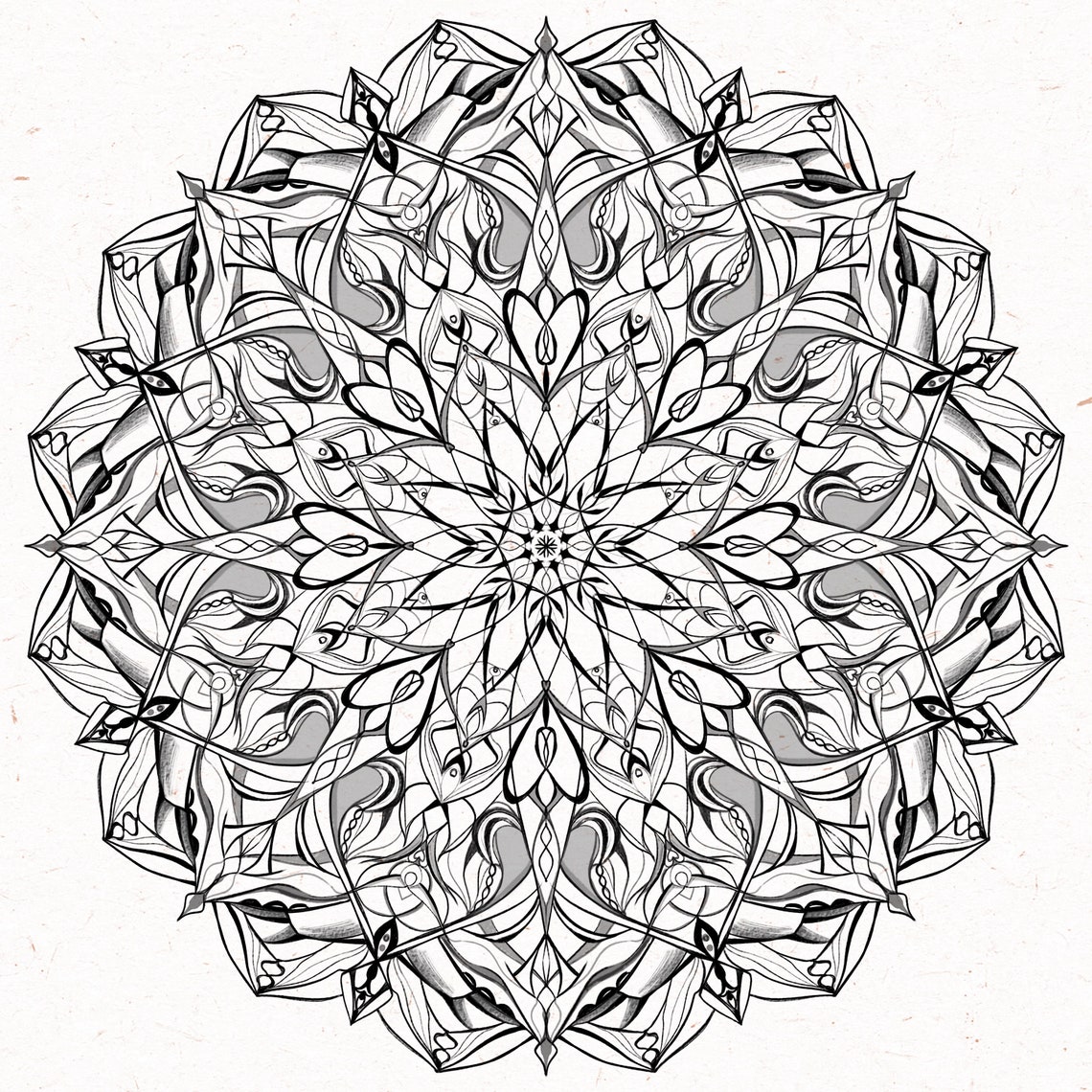 Printable Positive Effect Mandala Therapy Coloring Page - Etsy
