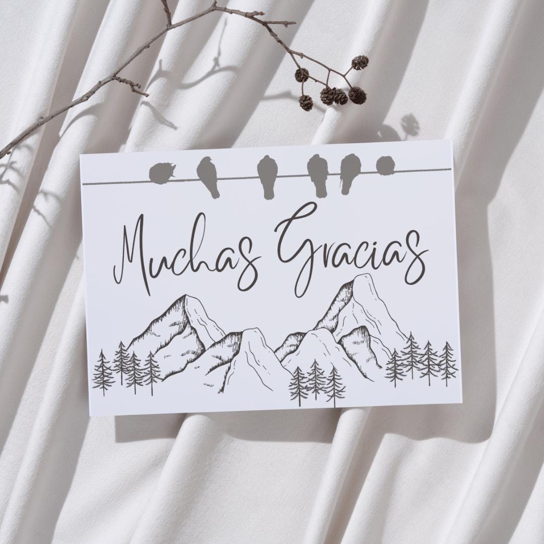 Thank You Card in Spanish, Thank You Card, Downloadable and Printable ...