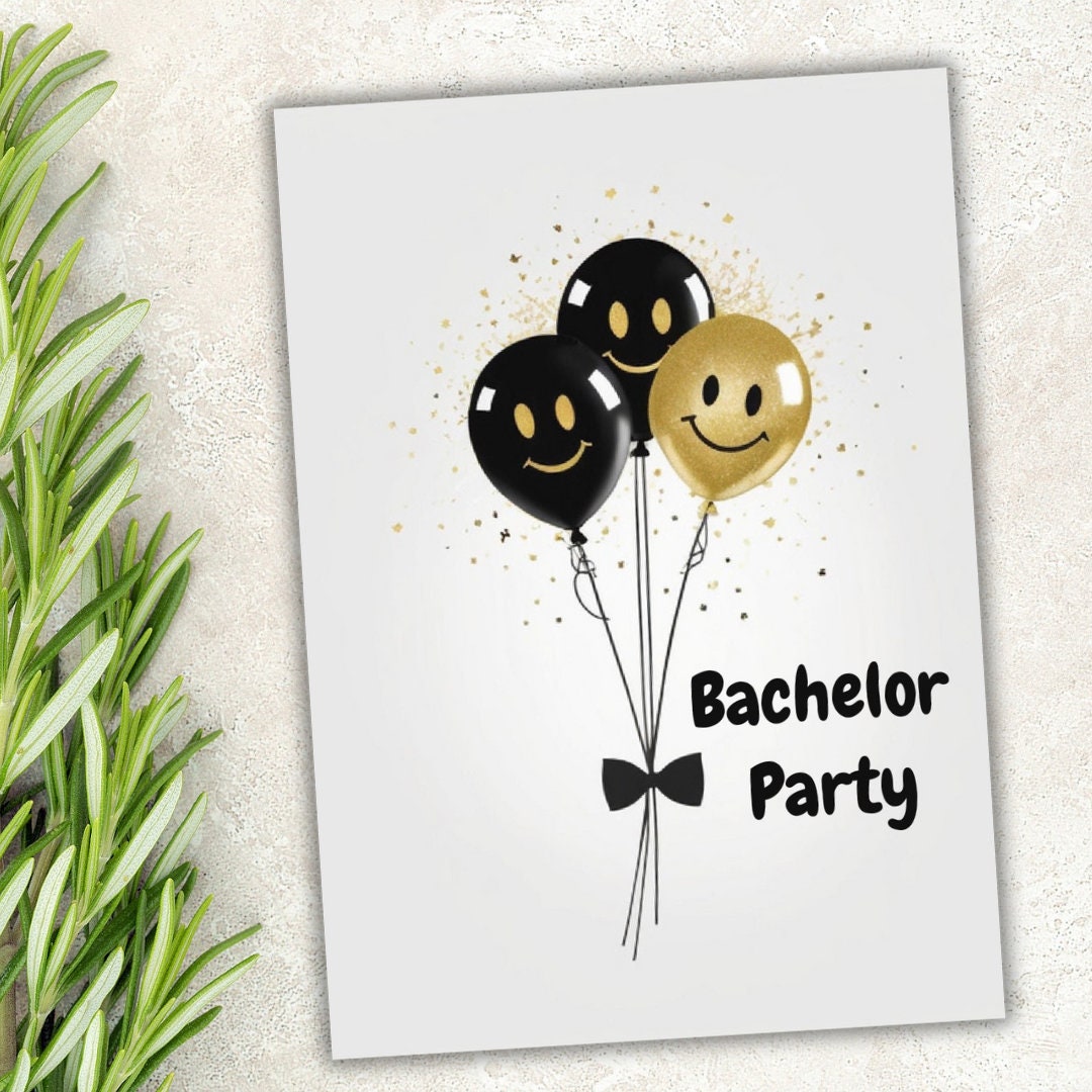 Bachelor Party Card, Bachelor Party Invitation, Downloadable and ...