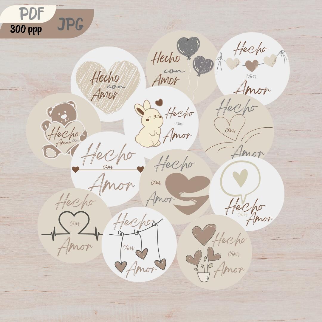 "made With Love" Stickers in Spanish for Small Businesses, Cut-out ...