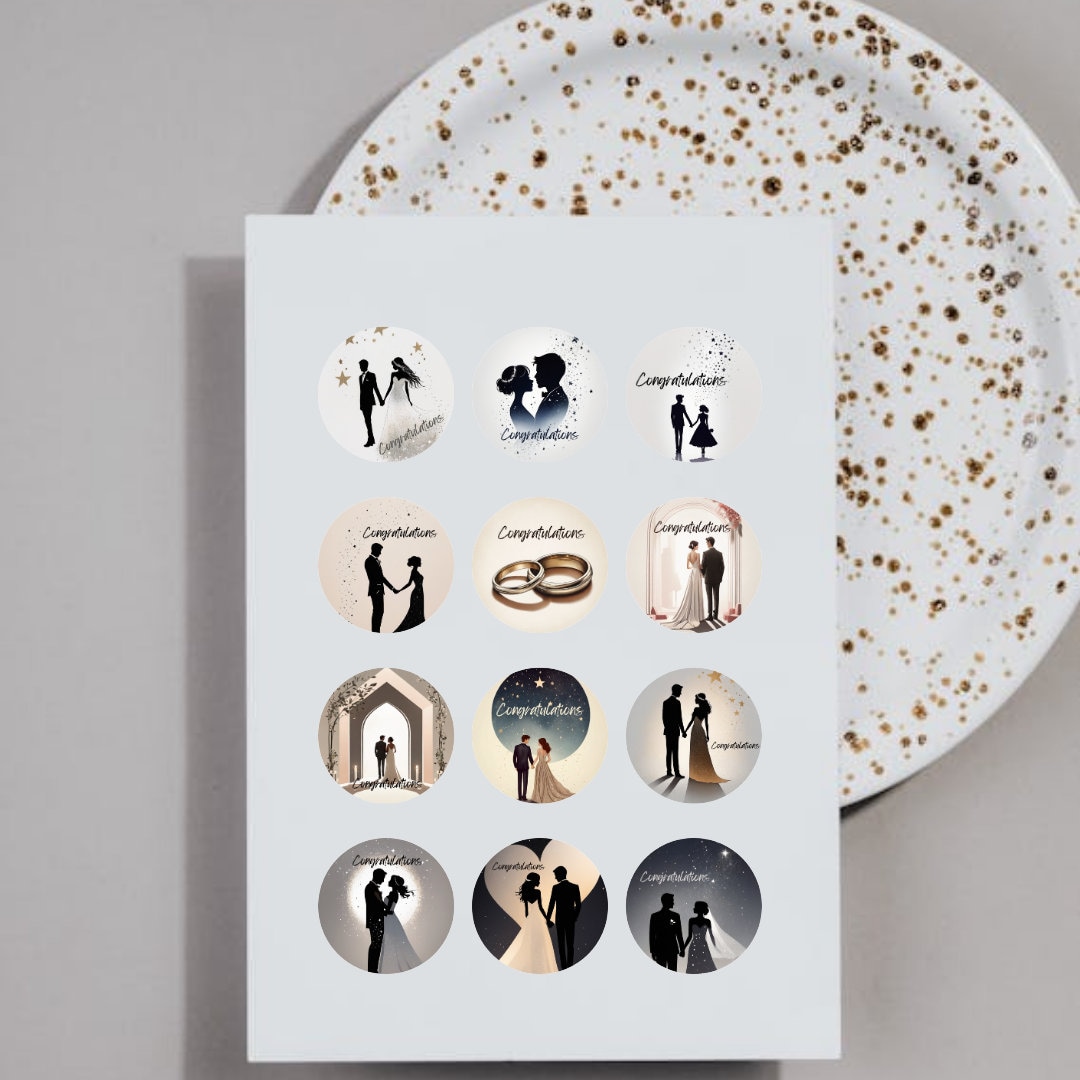 Wedding Congratulations Stickers, Gift Stickers, Adhesive Labels ...