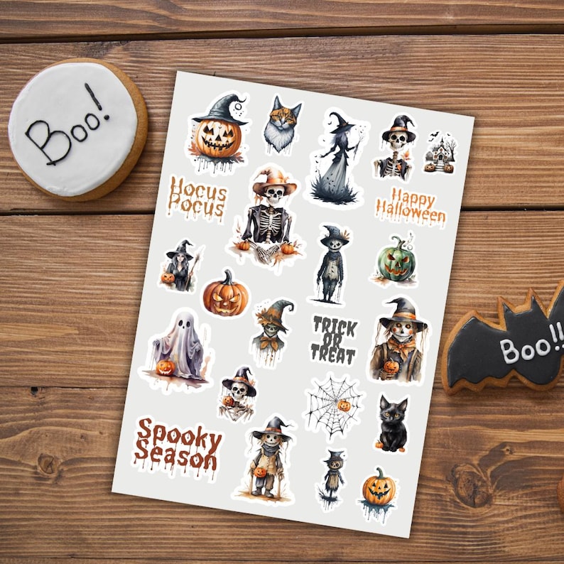 Halloween Printable Pack, Stickers, Labels, Bookmarks, Instant Download ...