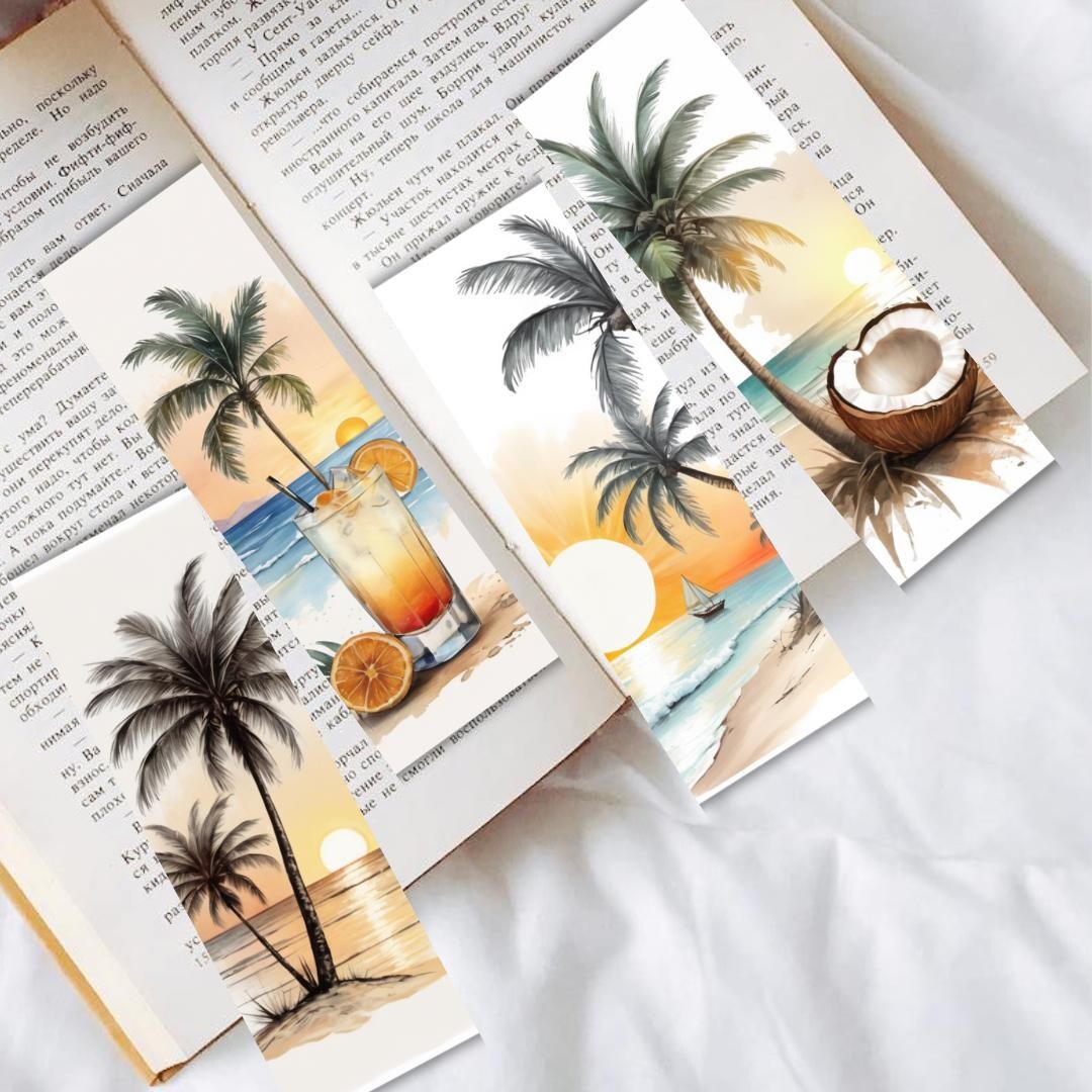 Printable Summer Bookmarks, 4 Cut-out Bookmarks, Page Dividers for Book ...