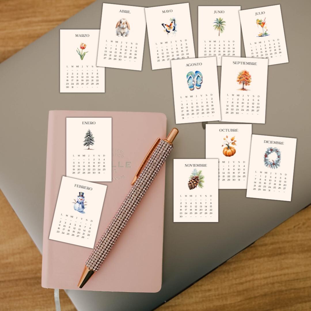 Mini Calendars 2026 in Spanish, Pocket Calendars, Downloadable and ...