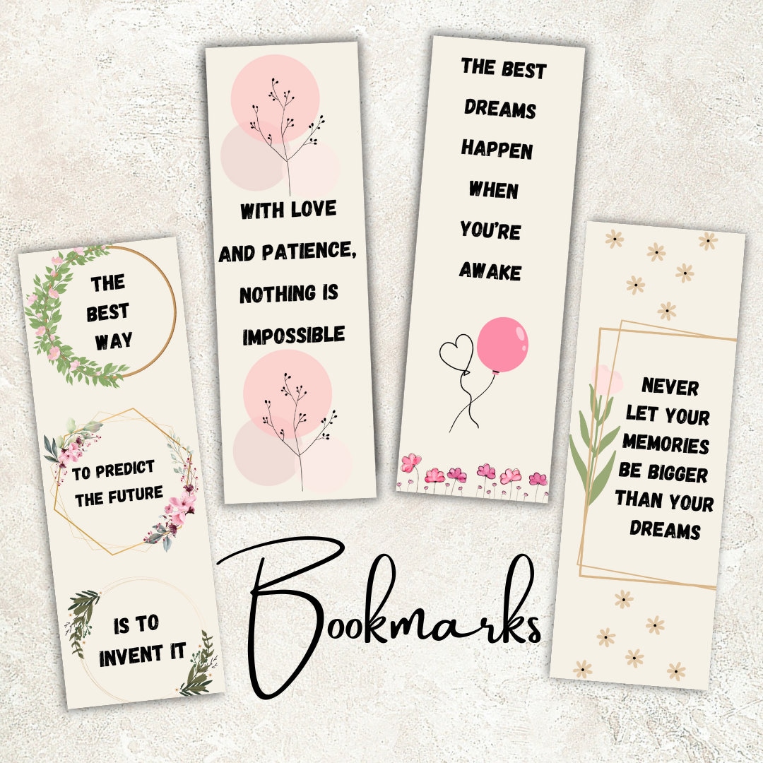 Marque-pages avec phrases de motivation en anglais à offrir avec des ...