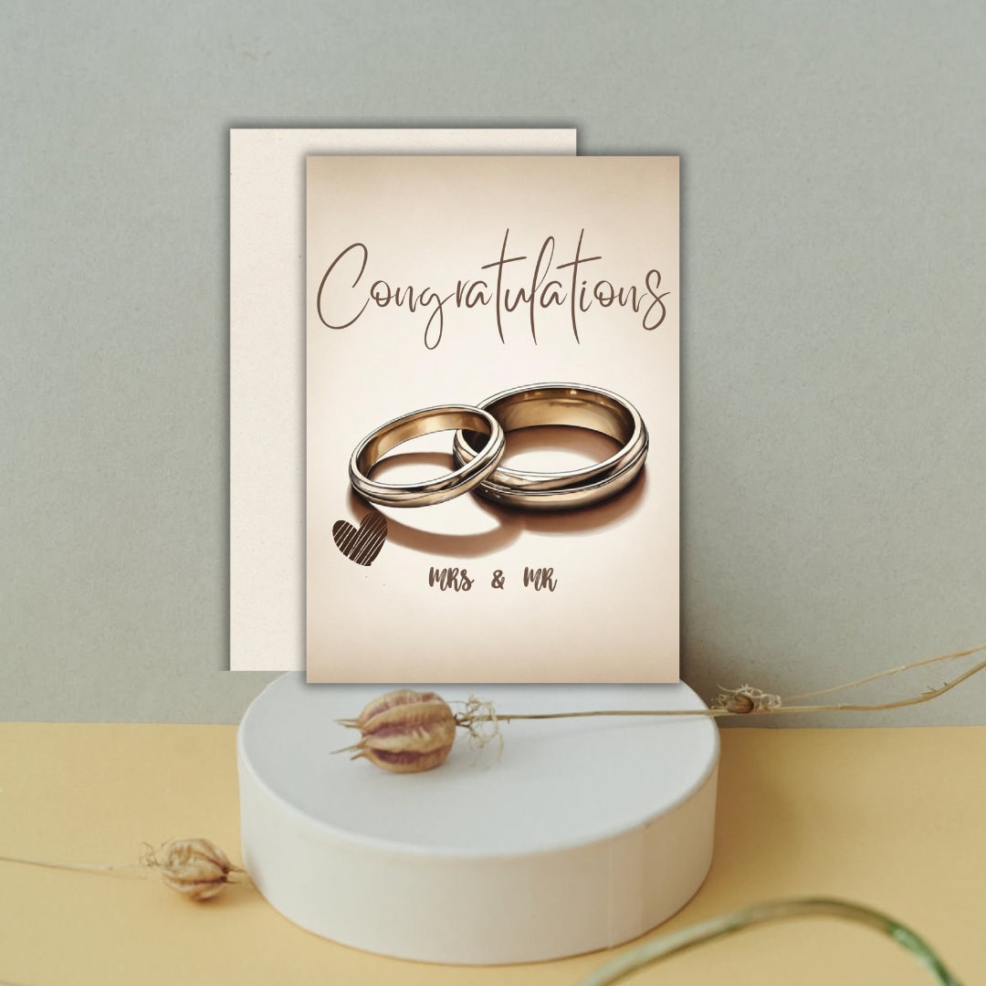 Printable Card for Wedding, Digital Download, AI Generated, Folded Card ...