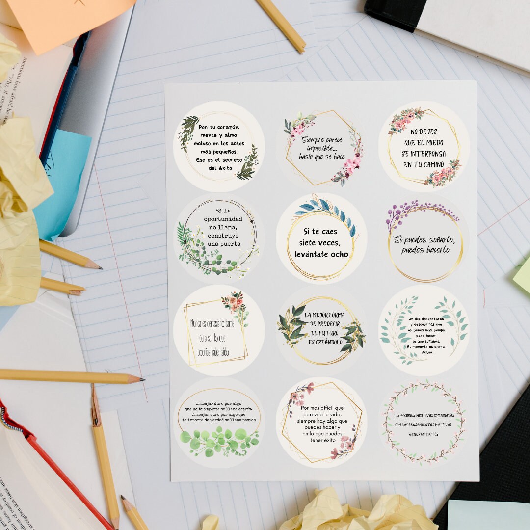 Motivational Stickers in Spanish, Printable Stickers, Instant Download ...
