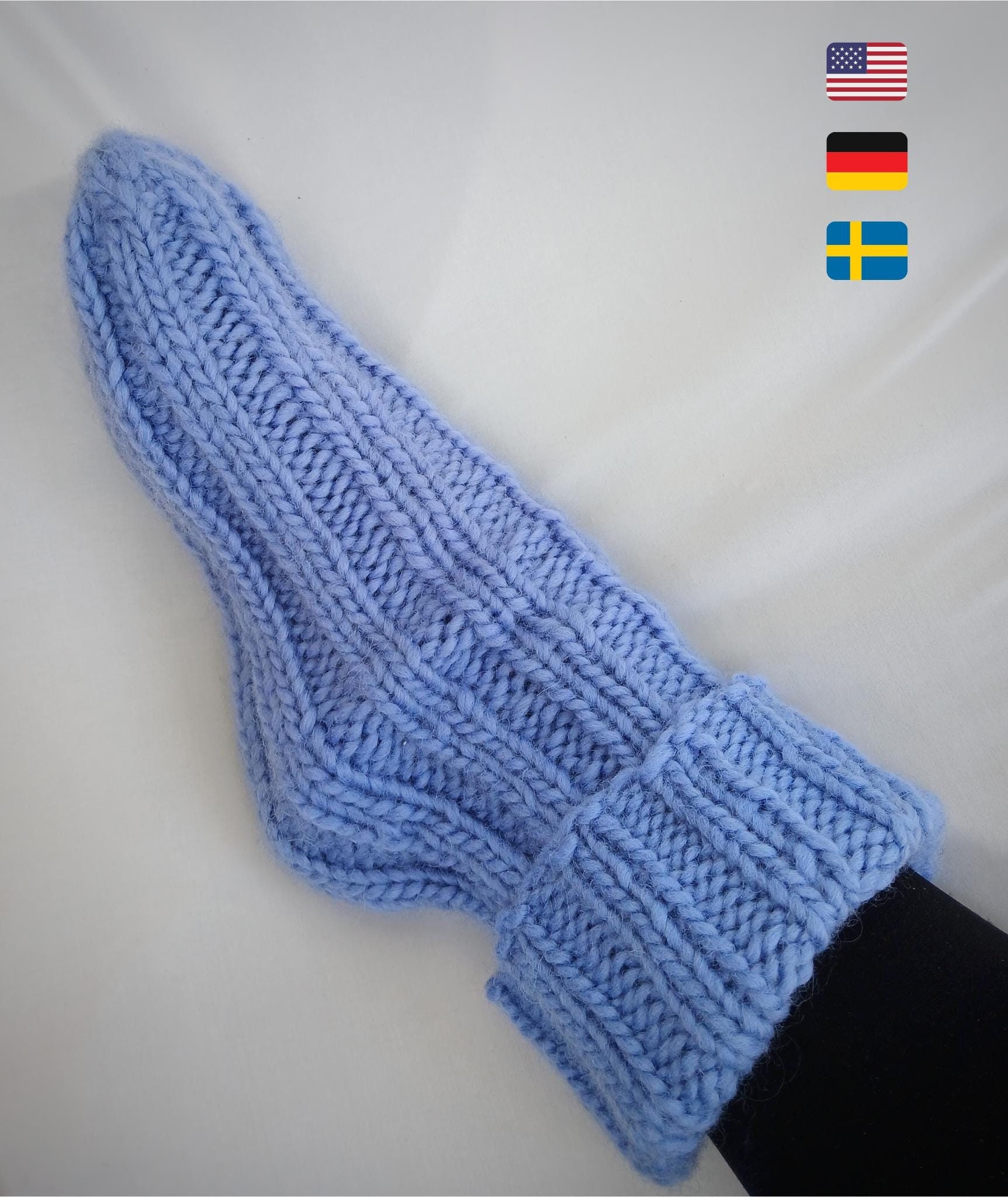 Sock Knitting Pattern, Easy Knit Socks Without Heels, Beginner Friendly ...