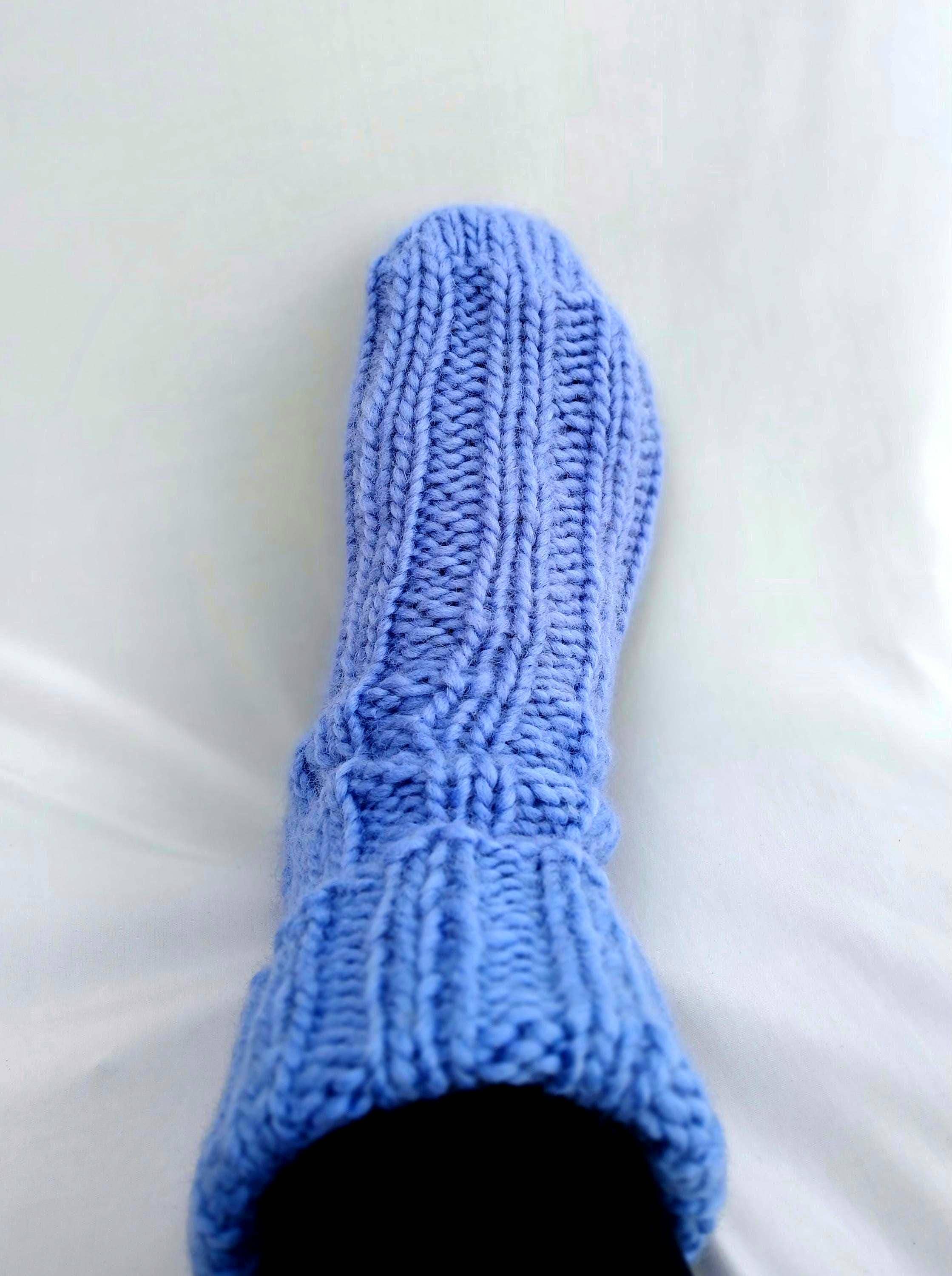 Sock Knitting Pattern, Easy Knit Socks Without Heels, Beginner Friendly ...