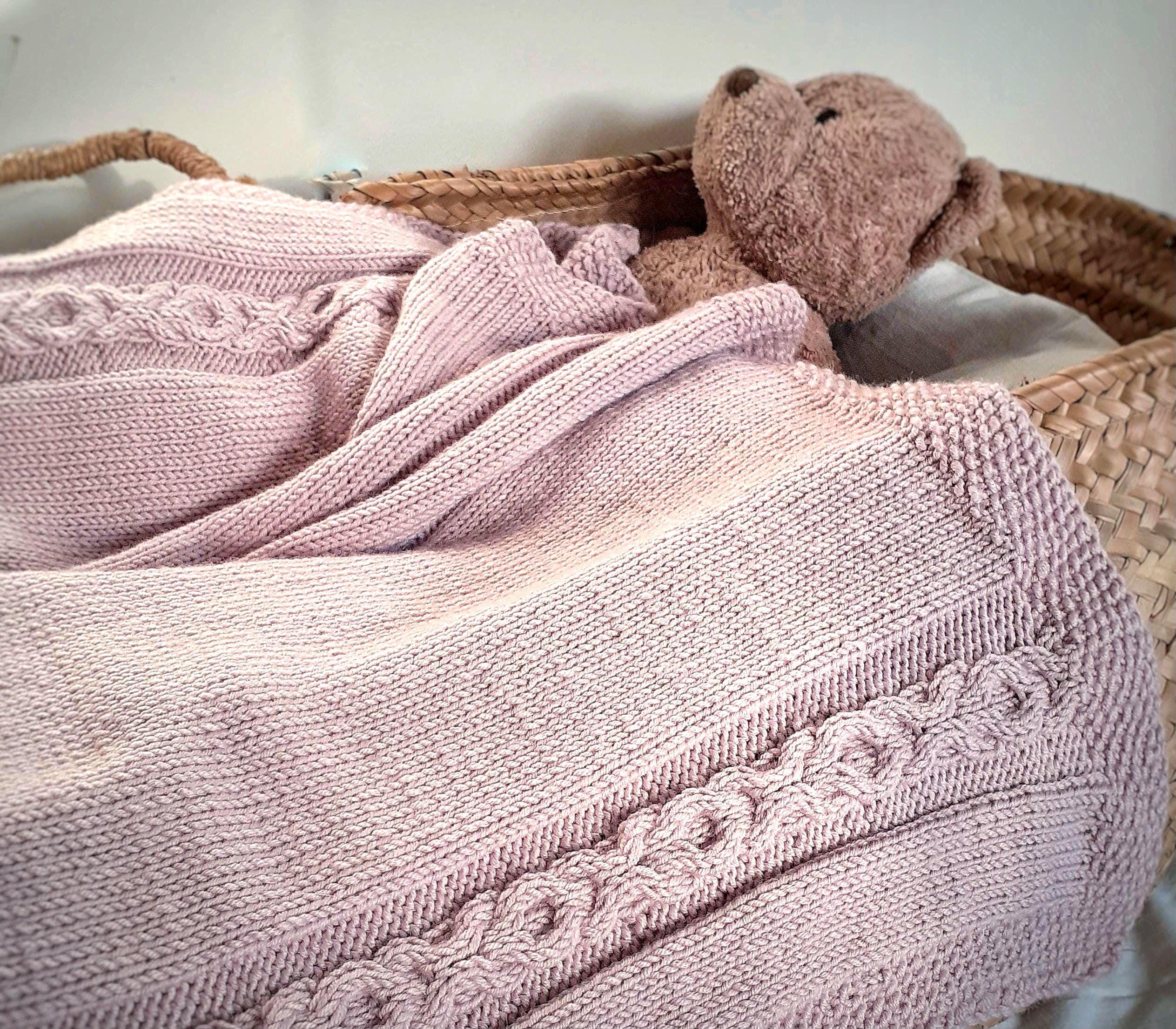 Knitting Pattern Baby Blanket, Baby Blanket Pattern, Cable Knit Blanket ...