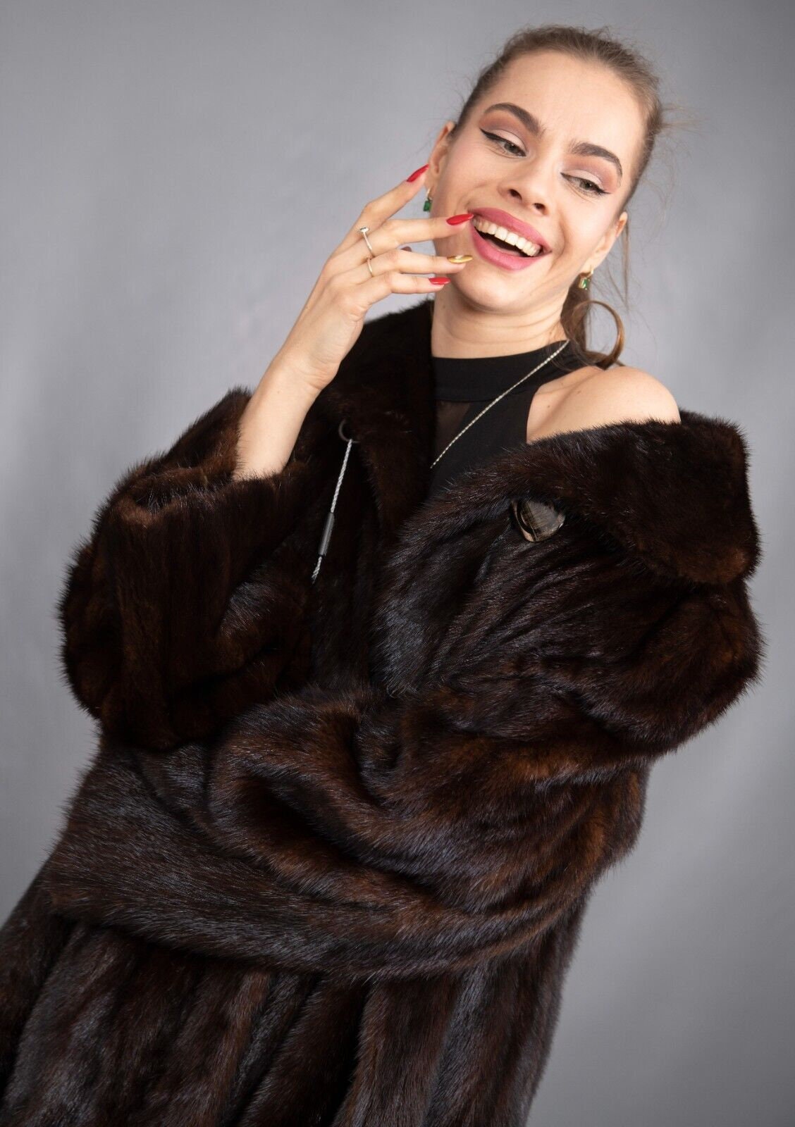 3186 Glamorous Real Mink Fur Coat Luxury Fur Jacket Swinger Beautiful ...