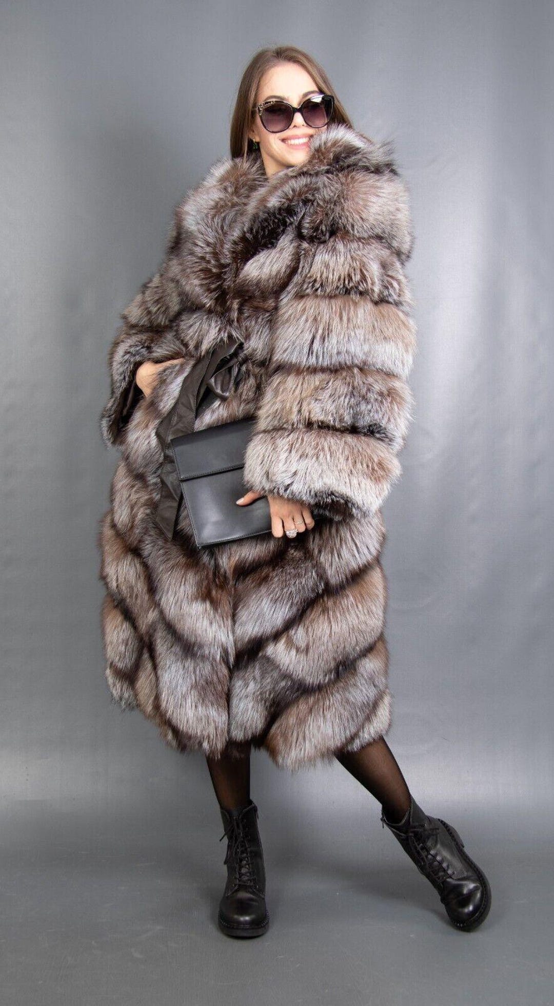 14131 New Gorgeous Silver Saga Furs Fox Fur Coat Beautiful Pelz Size M - Etsy