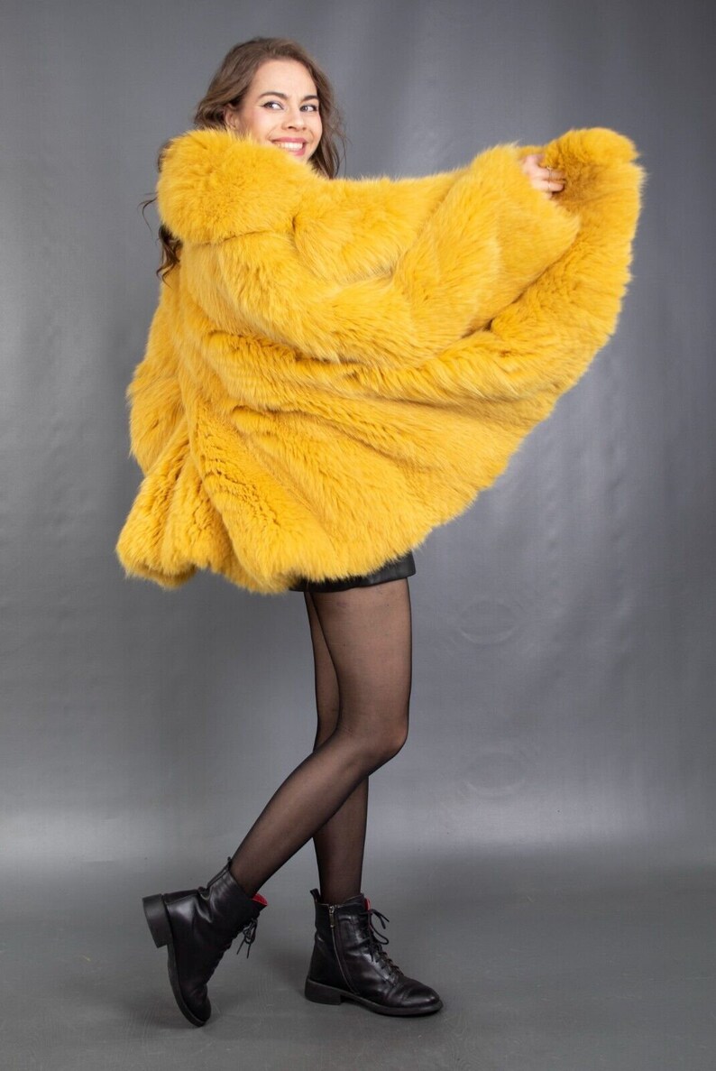 3523 New Gorgeous Real Blue Fox Fur Coat Jacket Beautiful Size 3xl Etsy