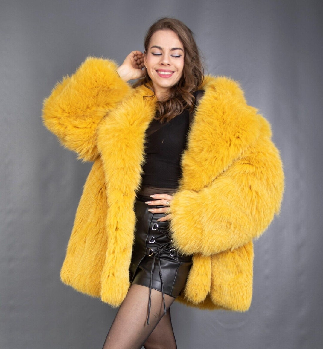 3523 New Gorgeous Real Blue Fox Fur Coat Jacket Beautiful Size 3xl Etsy