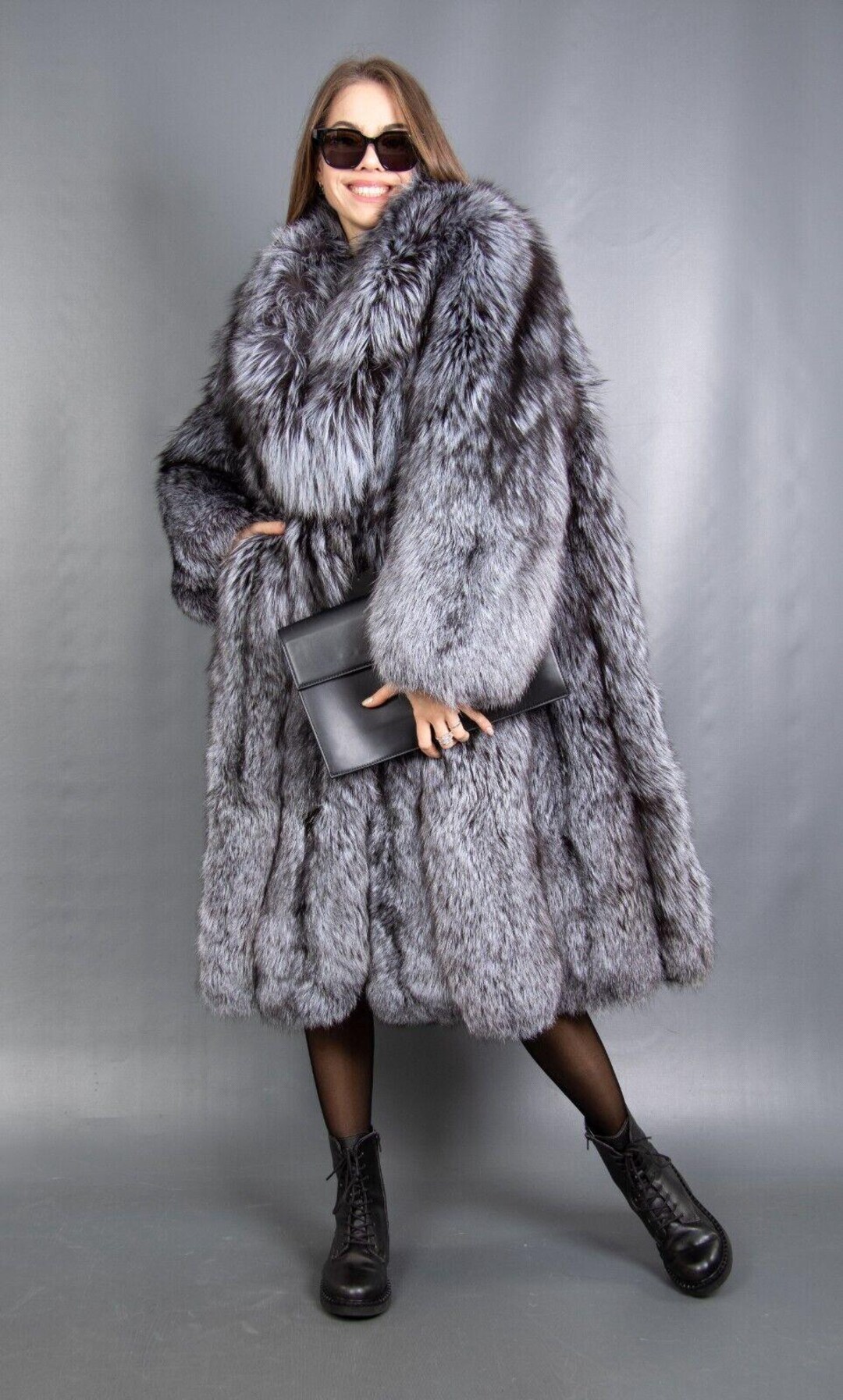 14129 New Gorgeous Real Saga Furs Silver Fox Fur Coat Beautiful Pelz ...