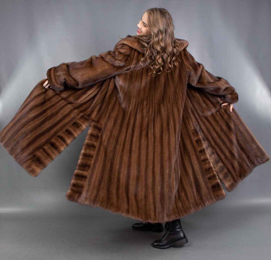 2558 New Glamorous Saga Superb Mink Coat Swinger Luxury Fur Beautiful Look Size 3XL - Etsy