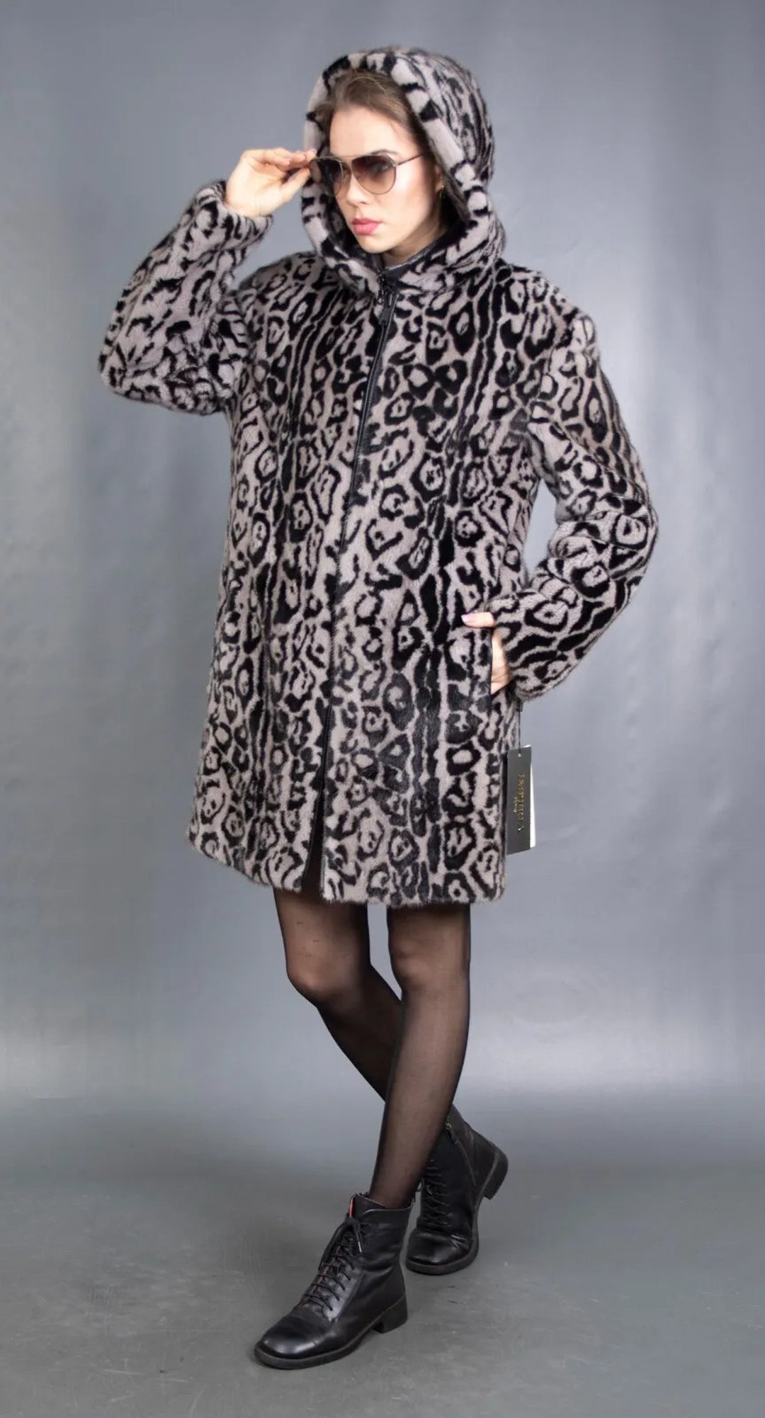 11550 NEW Amazing Men's Real Nafa Mink Coat Luxury Fur Jacket Hood Size ...