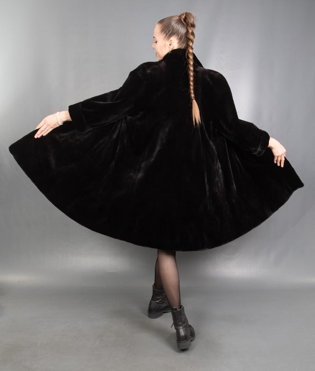 6521 NEW Glamorous Real Sheared Saga Royal Mink Coat Swinger Luxury Fur ...