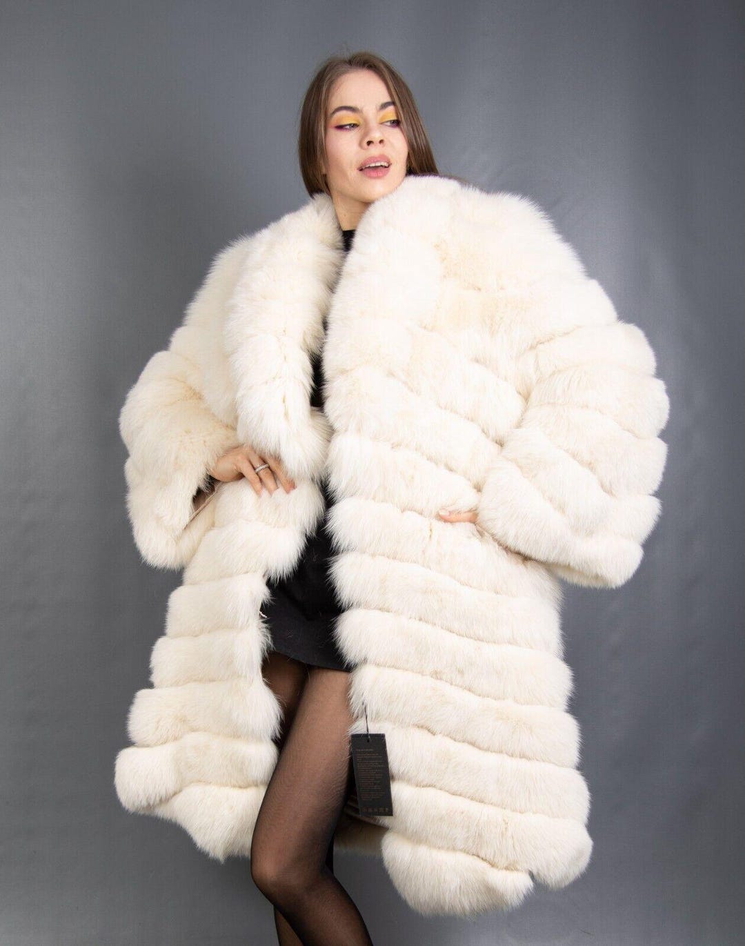 14134 New Gorgeous Real Saga Furs Blue Fox Fur Coat Jacket Beautiful ...
