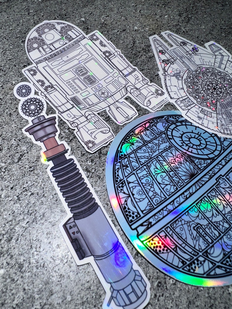 Star Wars Holographic Sticker Pack - Mandala Sticker - Millennium ...