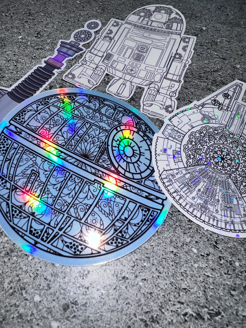 Star Wars Holographic Sticker Pack - Mandala Sticker - Millennium ...