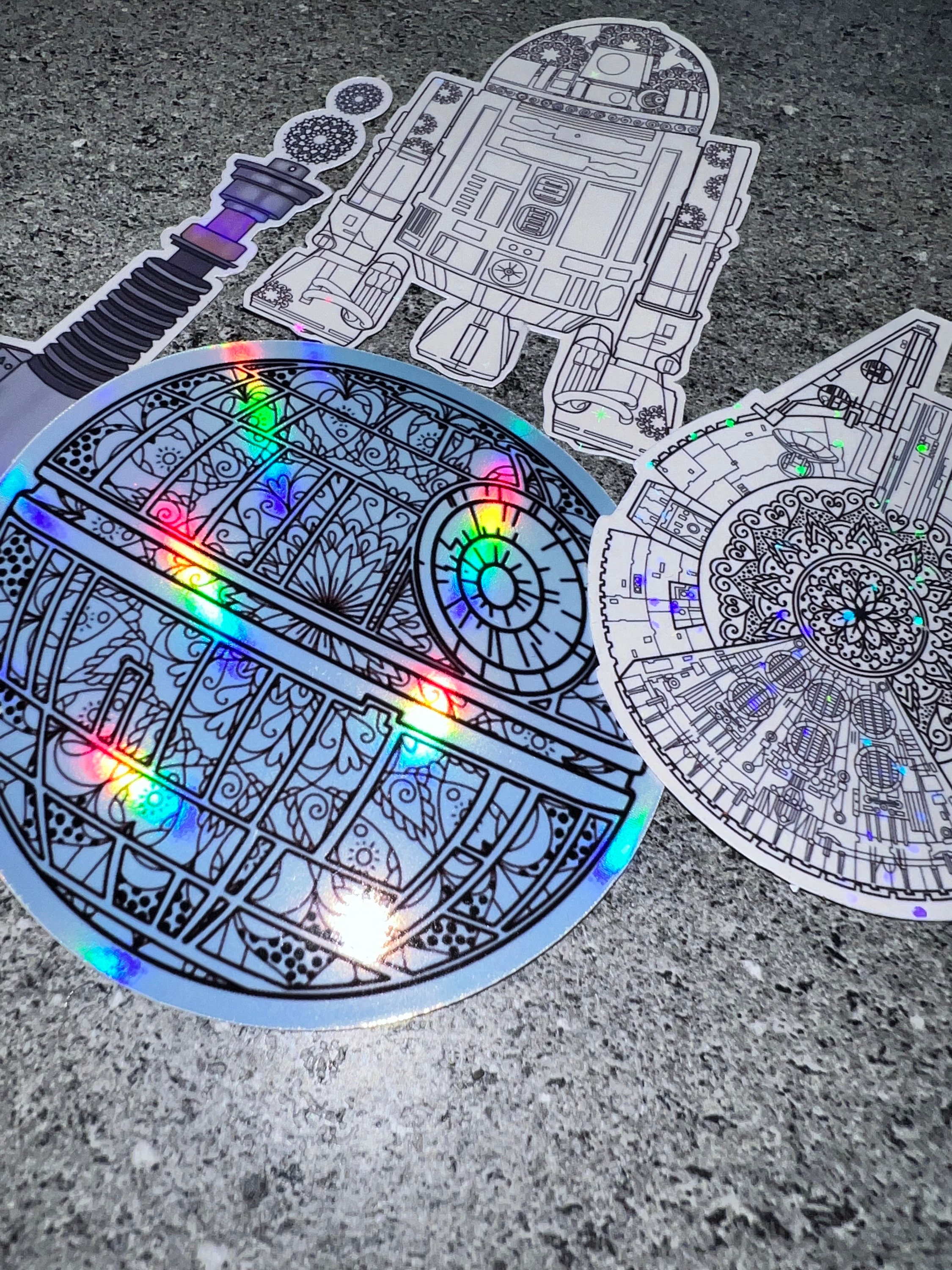 Star Wars Holographic Sticker Pack - Mandala Sticker - Millennium ...