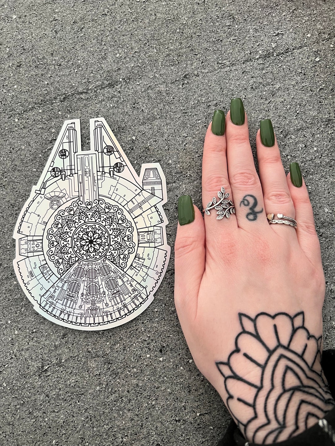 Millennium Falcon Large Sticker - Mandala Sticker - Star Wars ...