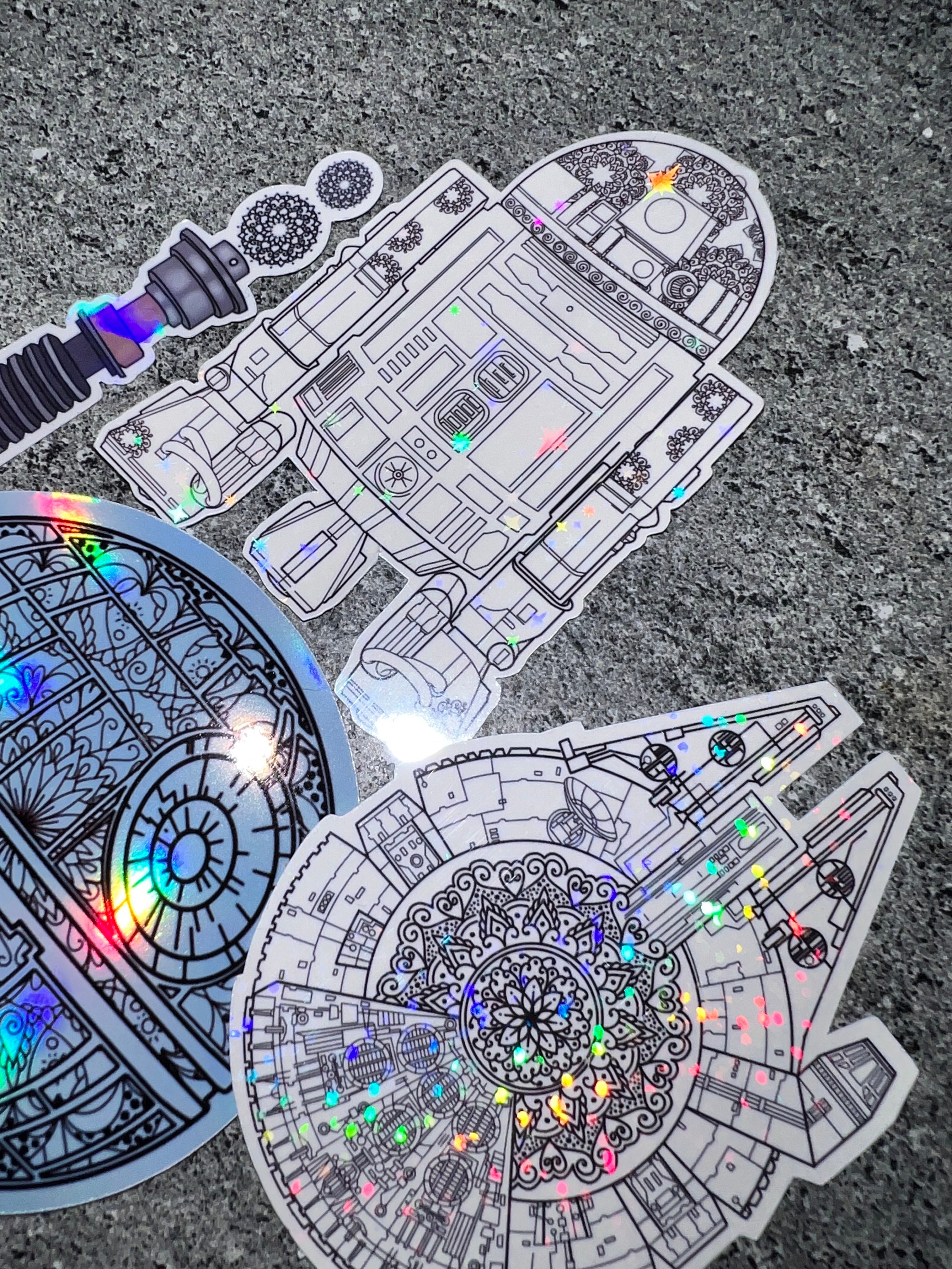 Star Wars Holographic Sticker Pack - Mandala Sticker - Millennium ...
