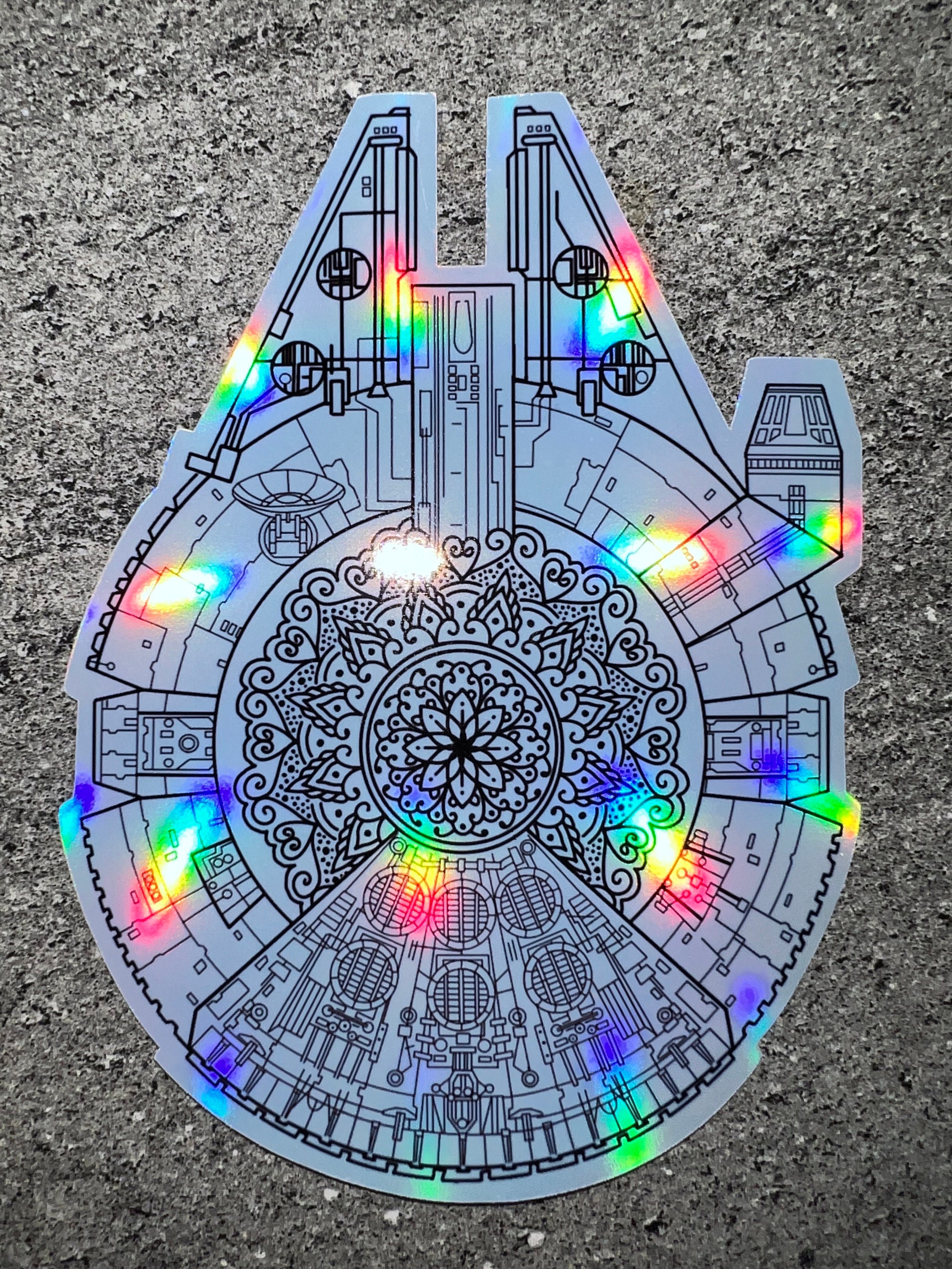 Millennium Falcon Large Sticker Mandala Sticker Star Wars Stickers - Etsy