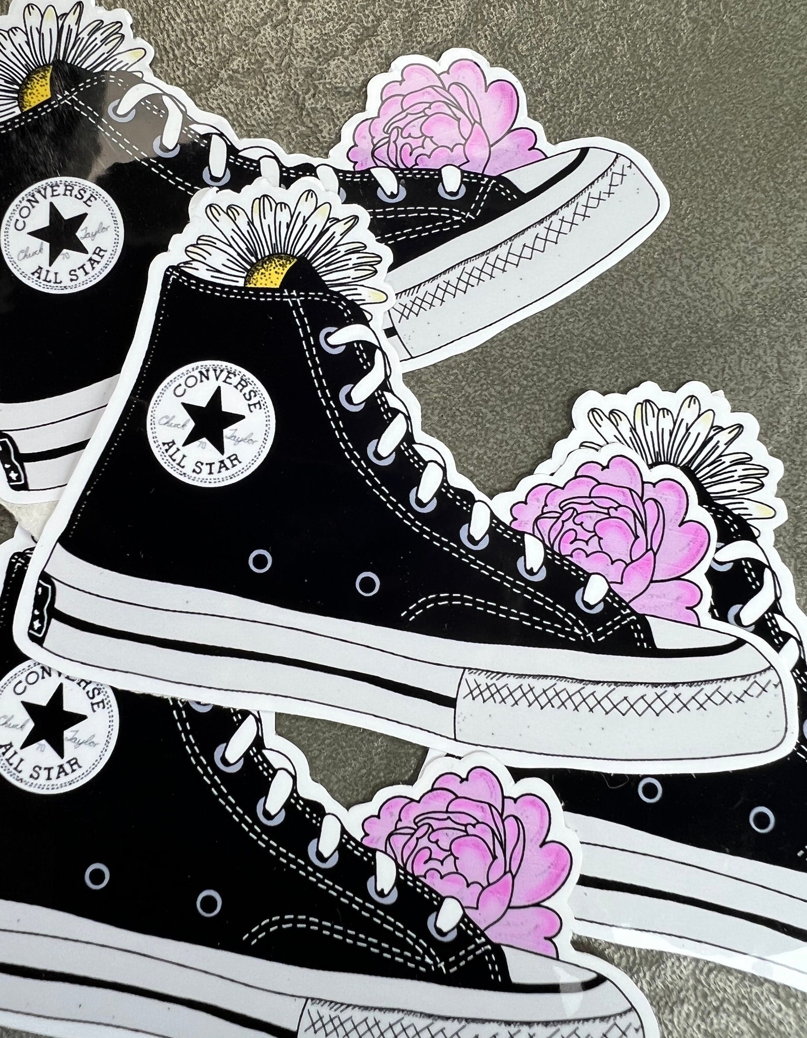 Converse Flower Sticker Converse Sticker Flower Sticker - Etsy