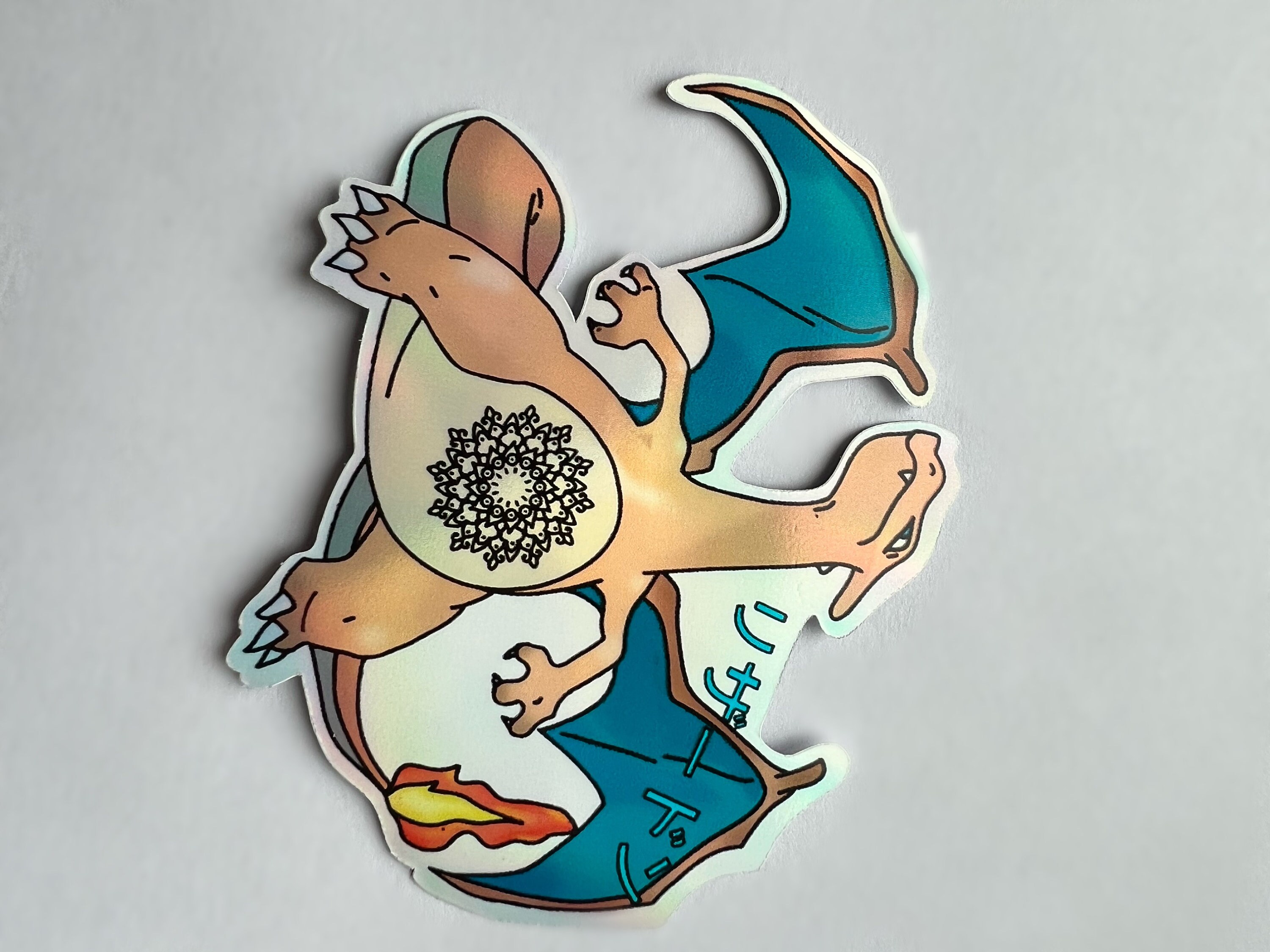 Charizard Sticker Charizard Holographic Sticker Pokemon Sticker Mandala ...
