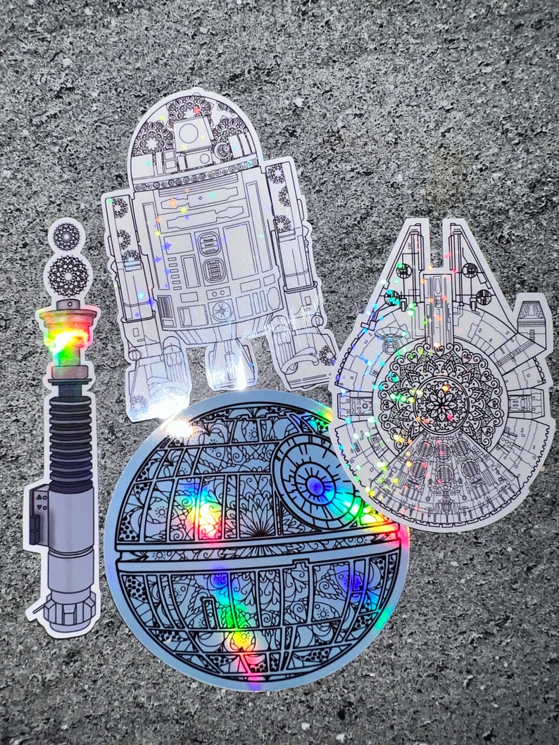 Star Wars Holographic Sticker Pack - Mandala Sticker - Millennium ...