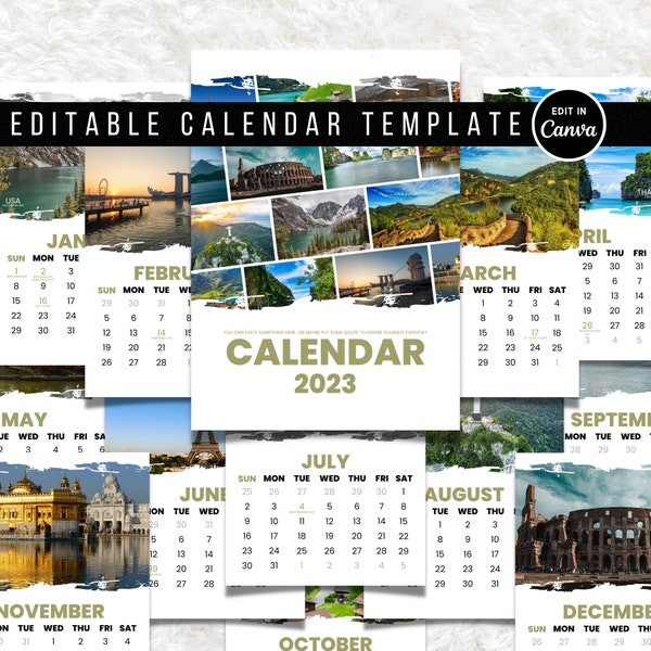2023 Desk Calendar Canva Template - Etsy