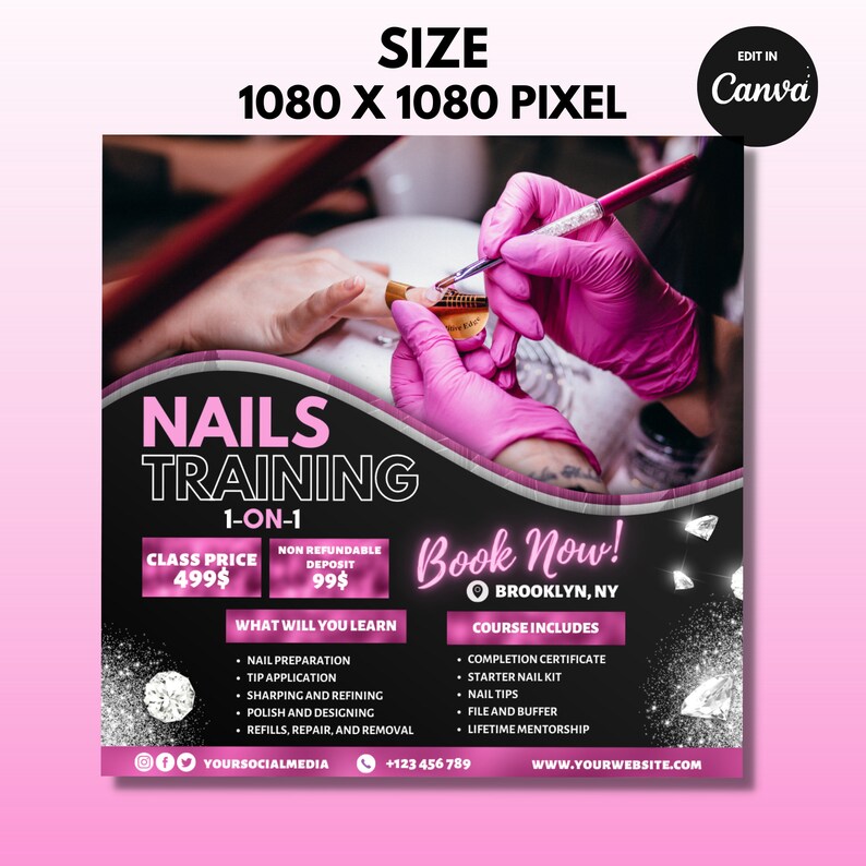 DIY Nail Class Flyer Template Nail Training Flyer Nail - Etsy