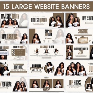 DIY Hair Website Banner Kit Shopify Hair Extension or Wig Boutique ...