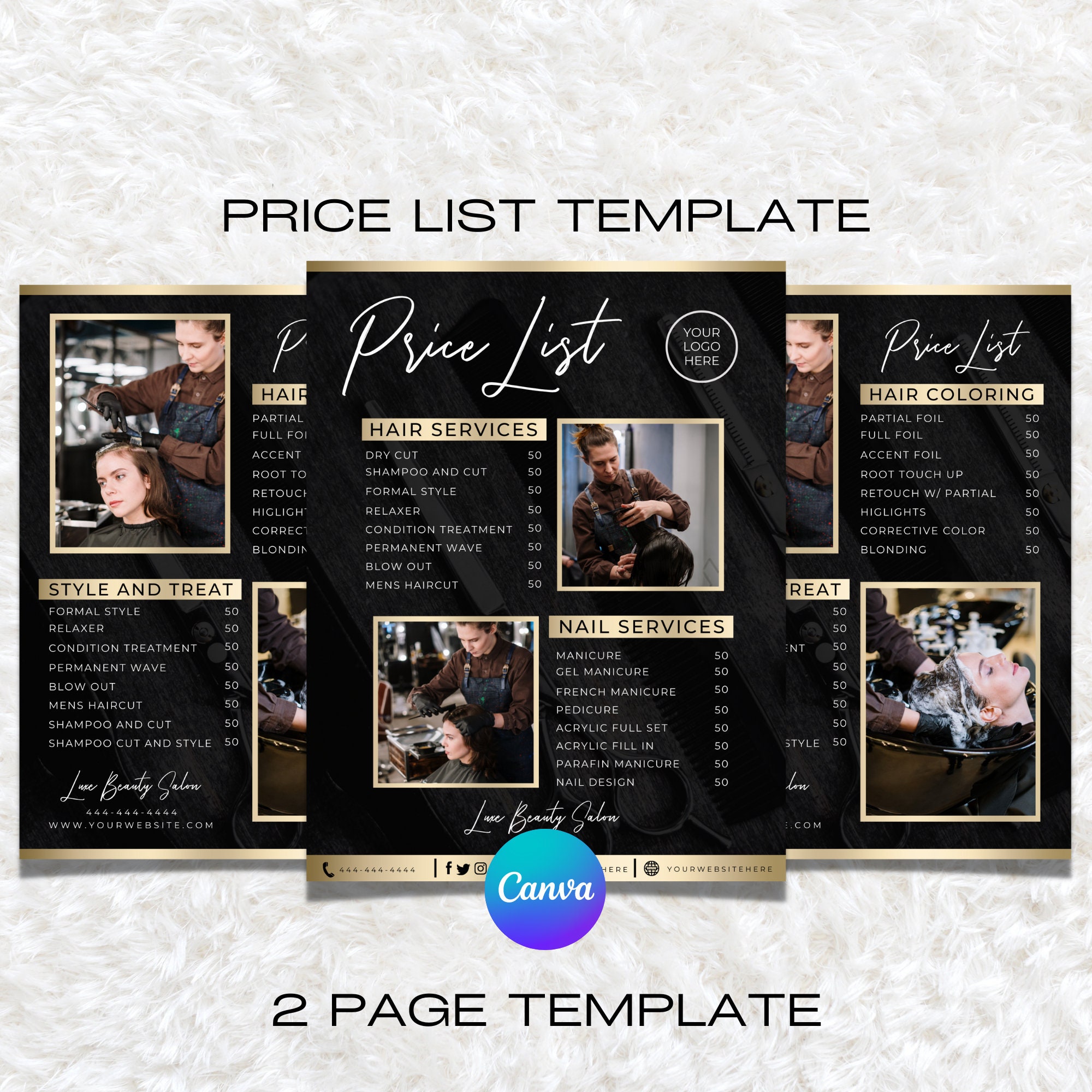 DIY Price List Template Small Business Printable Pricing Guide Sheet ...