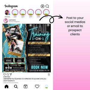 DIY Nail Class Flyer Template, Nail Course Training Flyer, Nail Tech ...