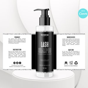 Diy Lash Shampoo Template, Lash Bath Label Template, Lash Cleanser ...