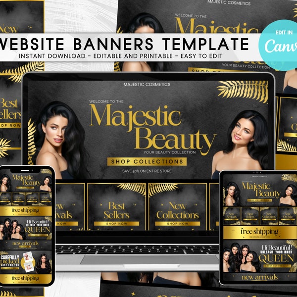 Black and Gold Website Template - Etsy