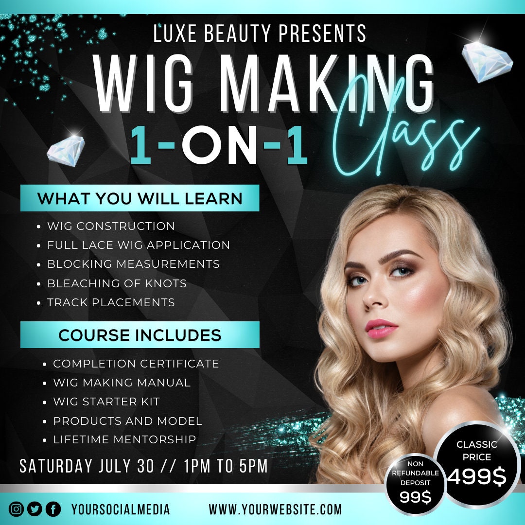 DIY Wig Class Flyer Wig Training Flyer Hands-on Wig Course - Etsy