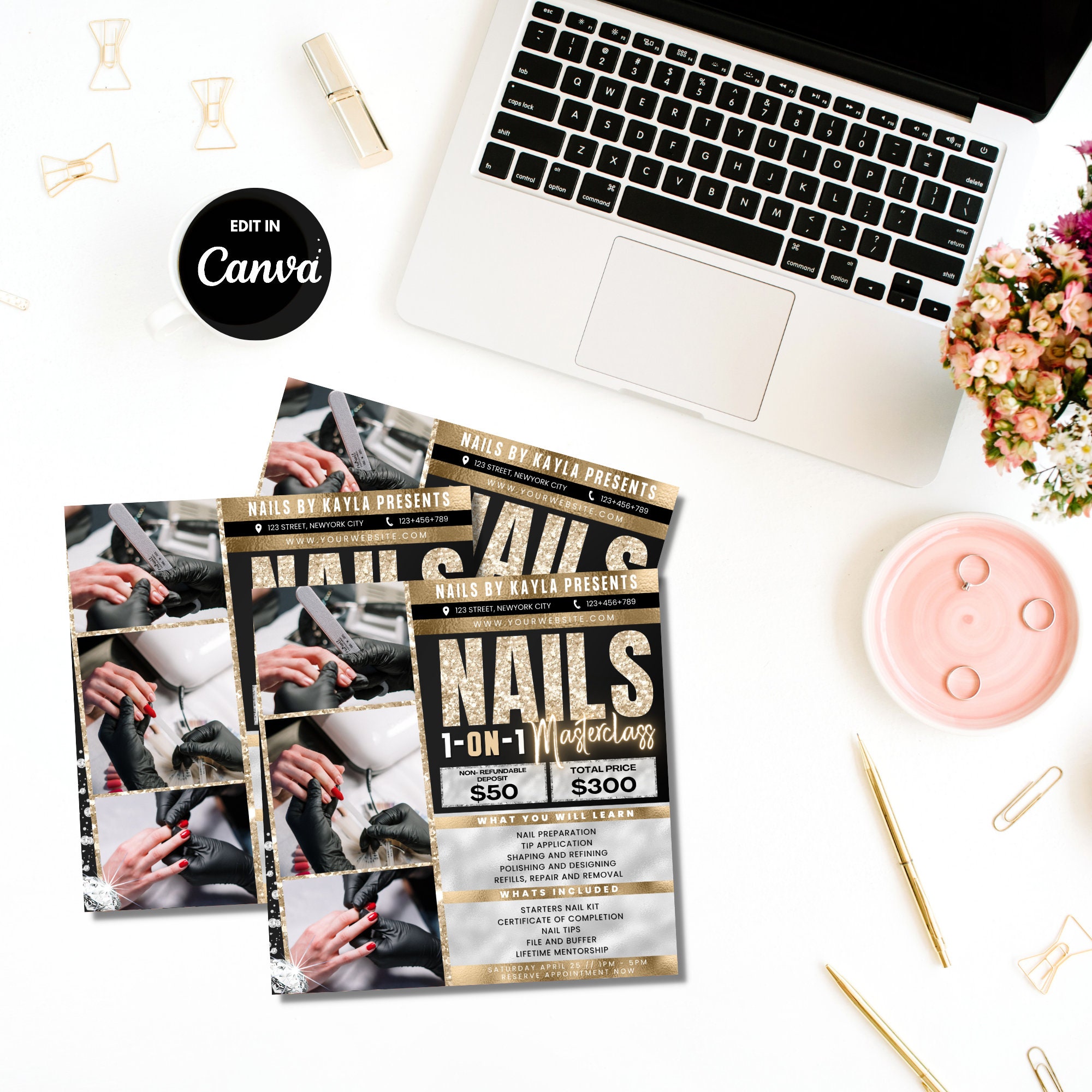 DIY Nail Class Flyer Nail Training Flyer Premade Esthetician - Etsy