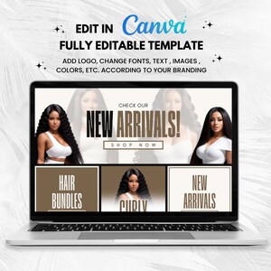DIY Hair Website Banner Kit Shopify Hair Extension or Wig Boutique ...