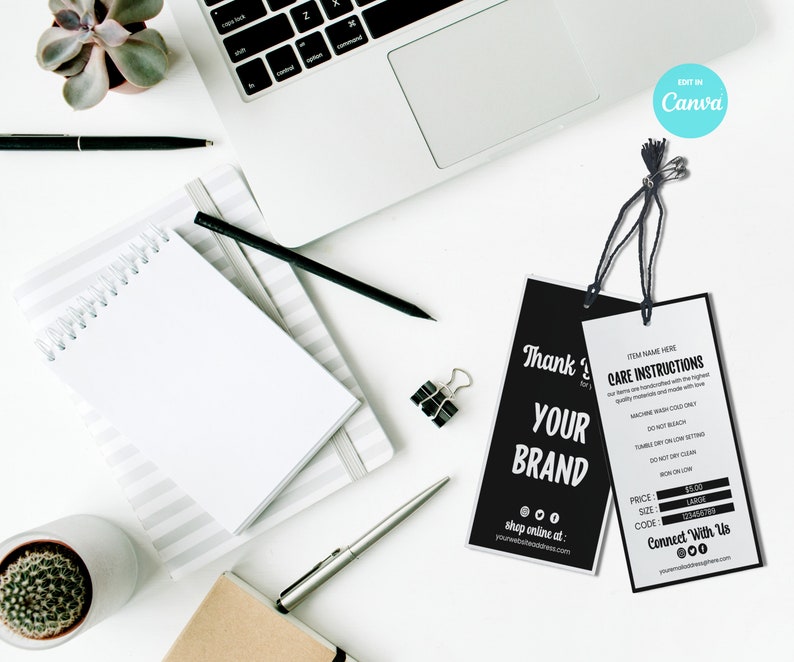 Printable Clothing Hang Tag Template: Boutique Fashion Labels (canva ...