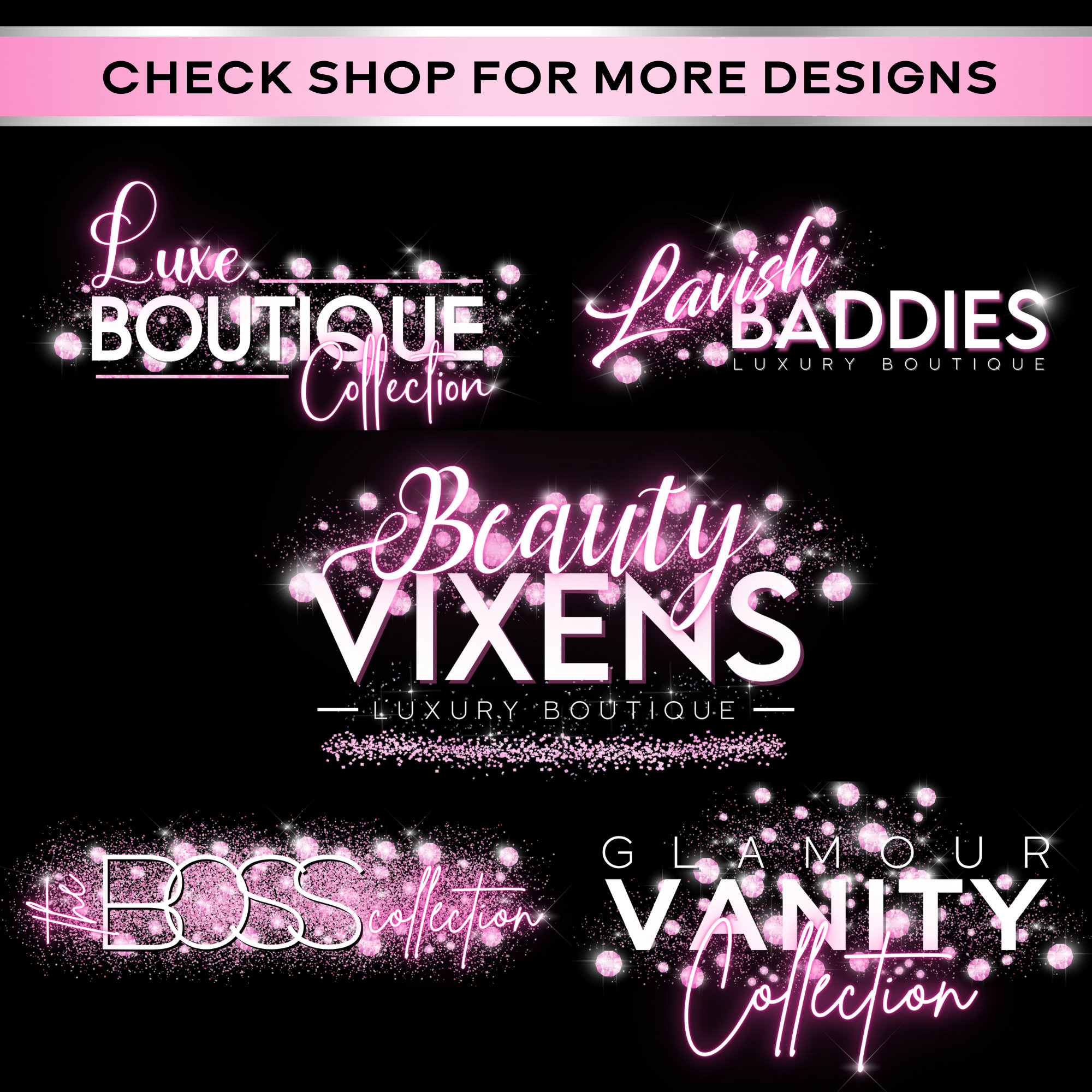 DIY Pink Neon Boutique Logo Instant Download Editable Logo - Etsy