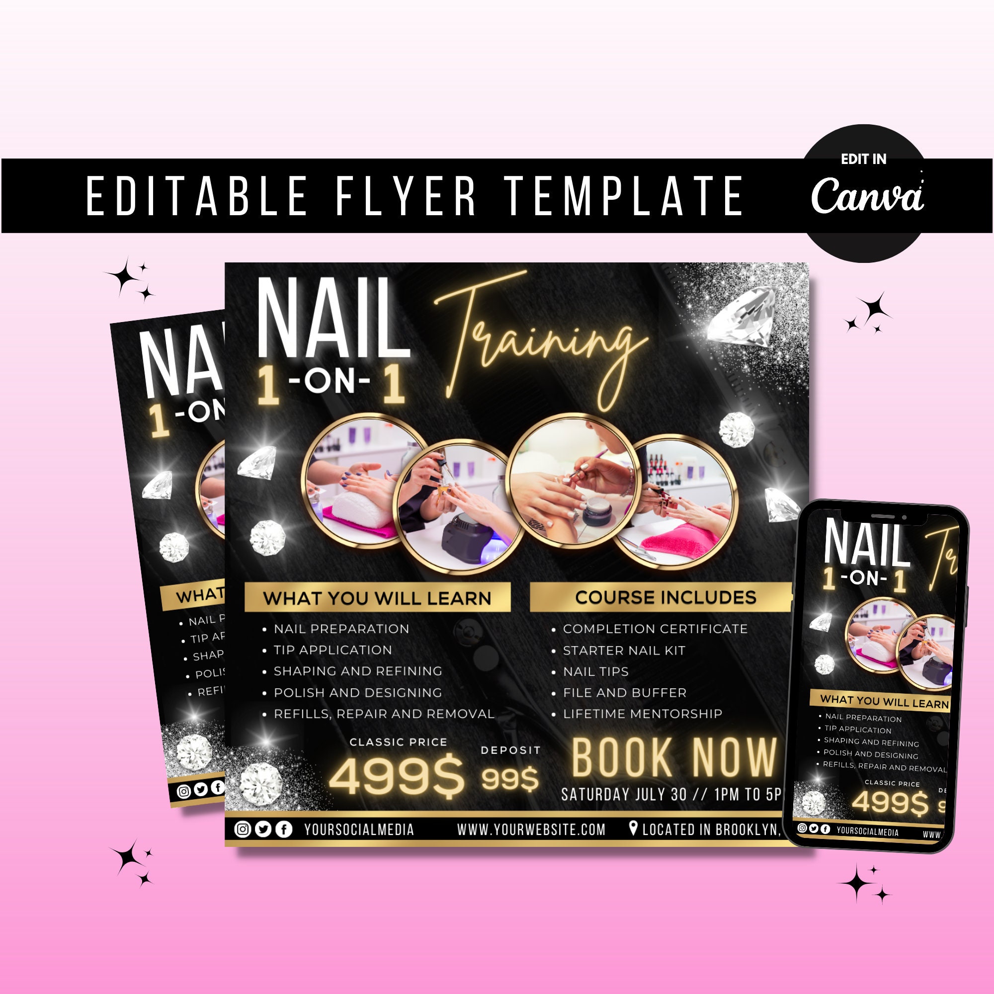 DIY Nail Class Flyer Nail Training Flyer Nail Tech Flyer - Etsy