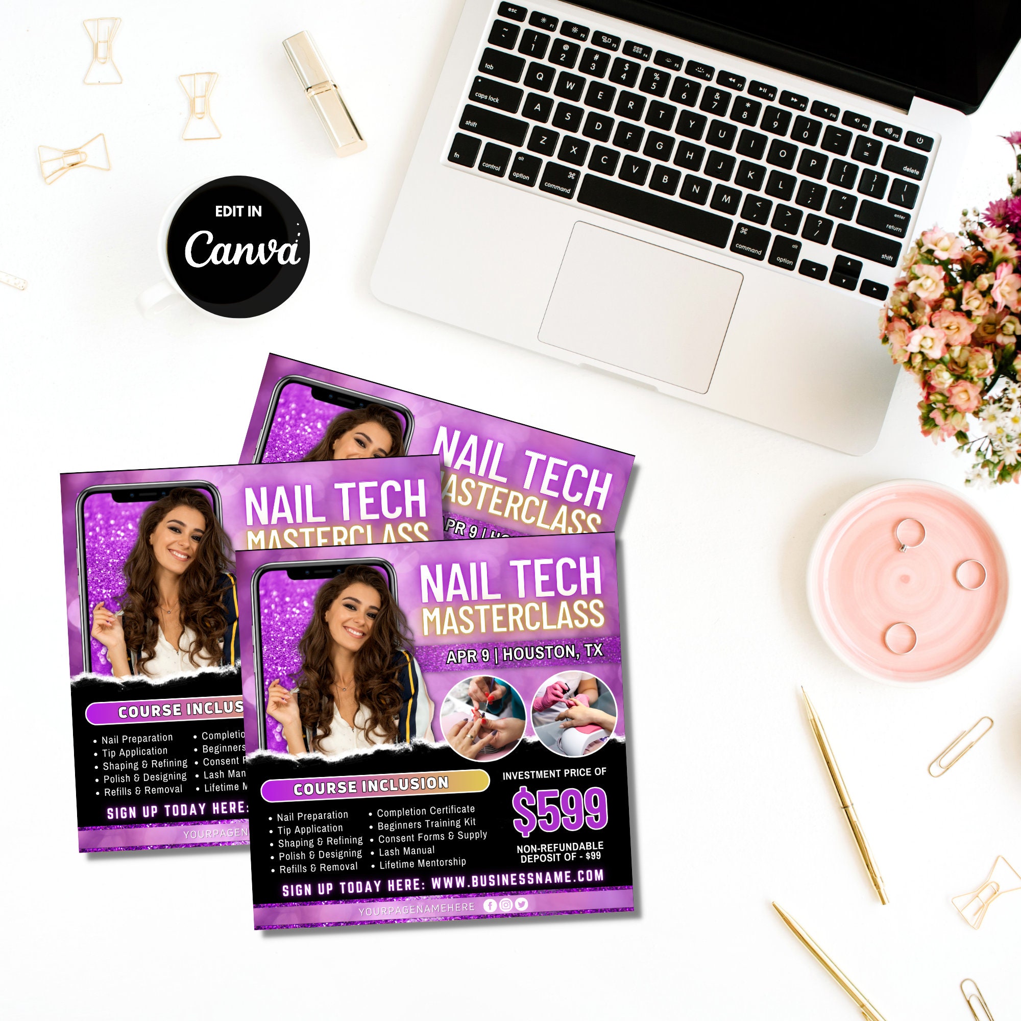 DIY Nail Class Flyer Nail Training Flyer Premade Esthetician - Etsy