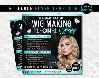 Wig Training Flyer, Wig Class Flyer, Hair Extension Training Flyer ...