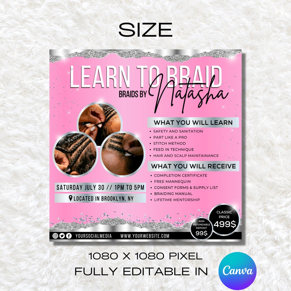 DIY Hair Braiding Class Flyer Hair Flyer Braids Flyer - Etsy