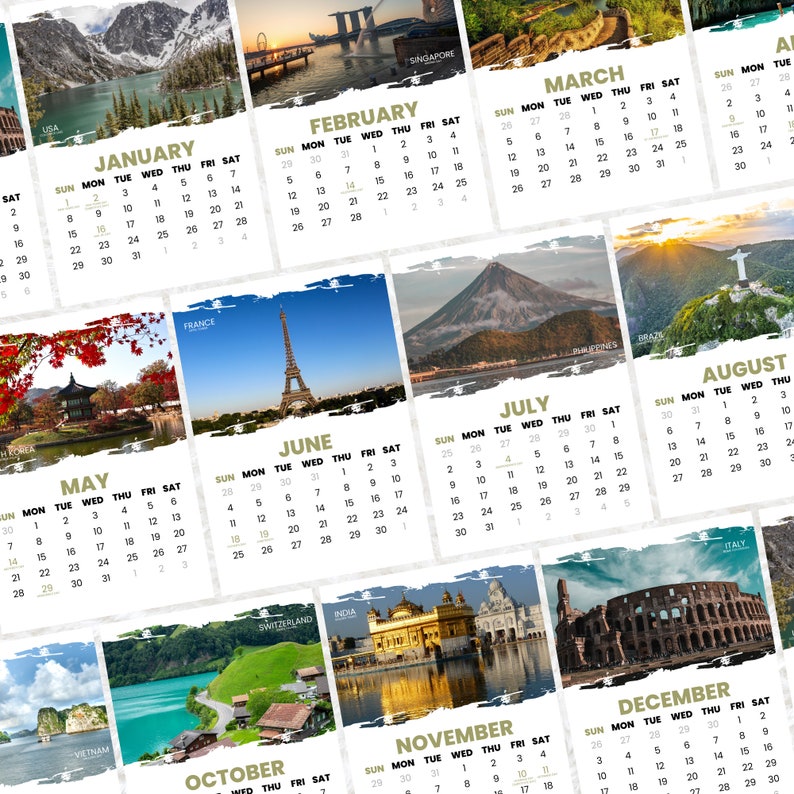 PRINTABLE 2023 Calendar 2023 Wall Calendar Editable Monthly - Etsy