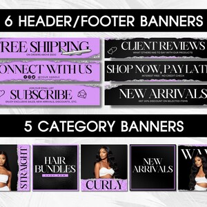 Hair Website Banner Kit: Luxury Boutique Branding (canva DIY) - Etsy